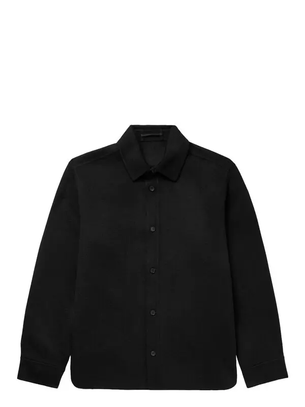 Mr P. Double-faced Wool And Cashmere-blend Felt Overshirt - Black