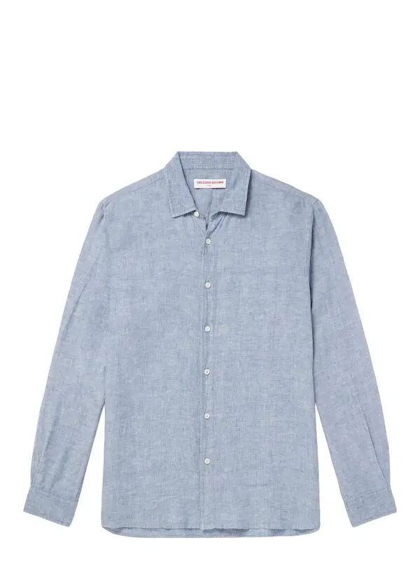 Orlebar Brown Justin Linen-chambray Shirt - Blue