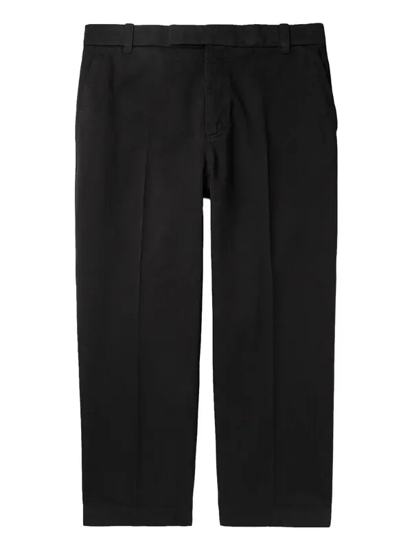 Thom Browne Utility Tapered Garment-dyed Cotton-twill Trousers - Black