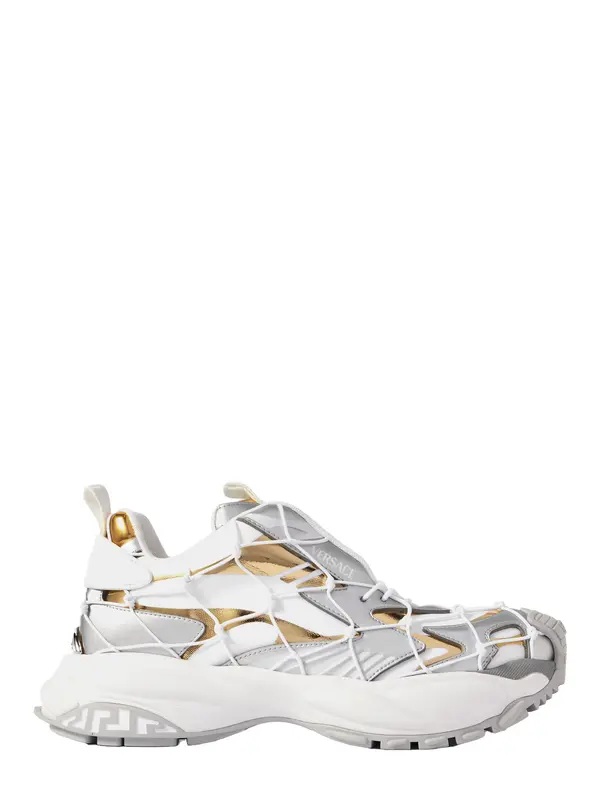 Versace Rope And Leather Sneakers - White