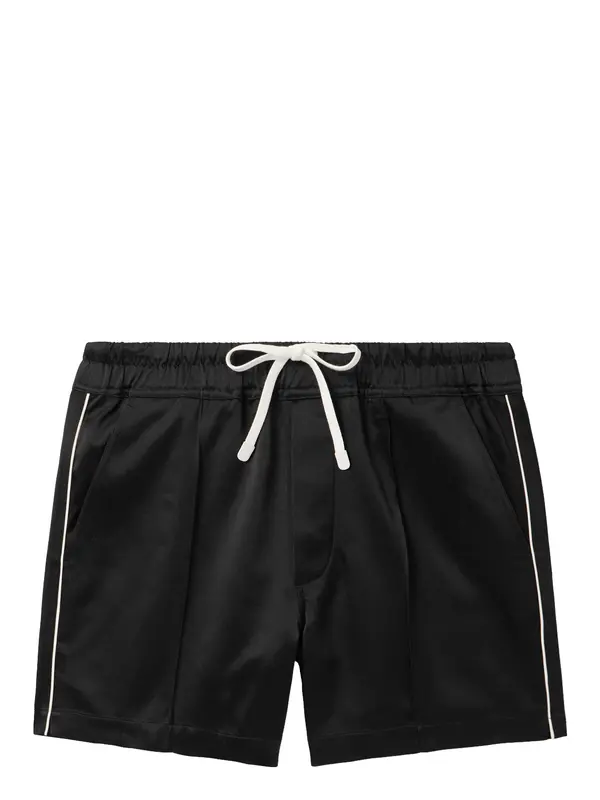 TOM FORD Straight-leg Satin Drawstring Shorts - Black