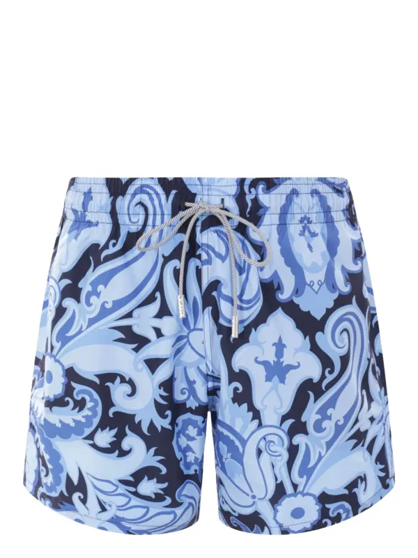 Etro Paisley-print Swim Shorts - Blue