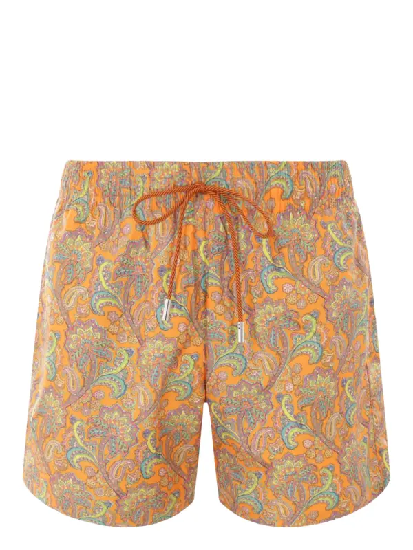 Etro Paisley-print Swim Shorts - Orange