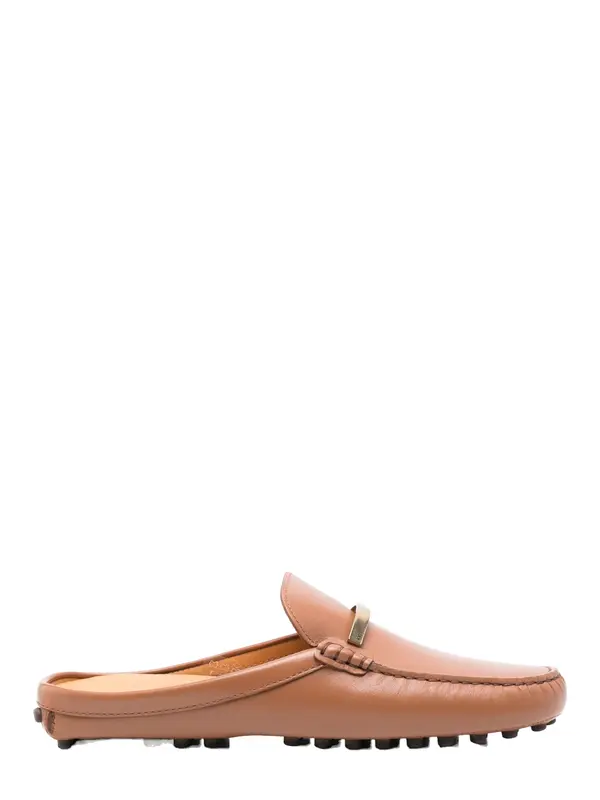 TOD'S Leather Slippers - Brown