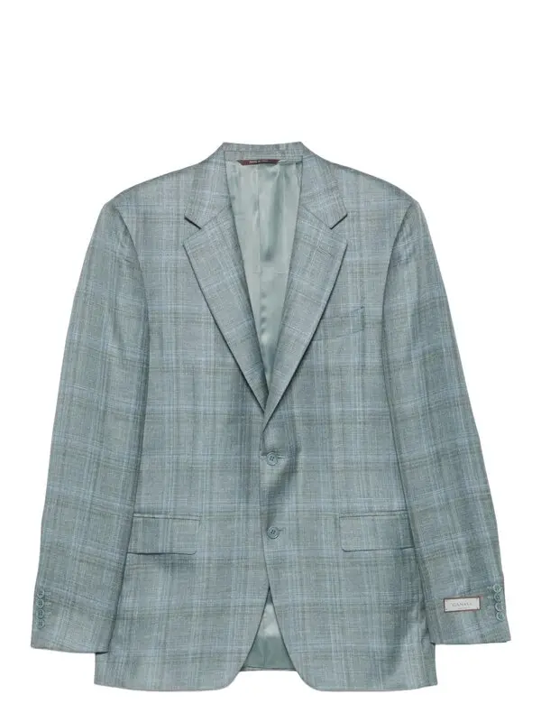 Canali Checked Blazer - Green