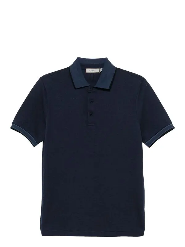 Canali Piqué Polo Shirt - Blue
