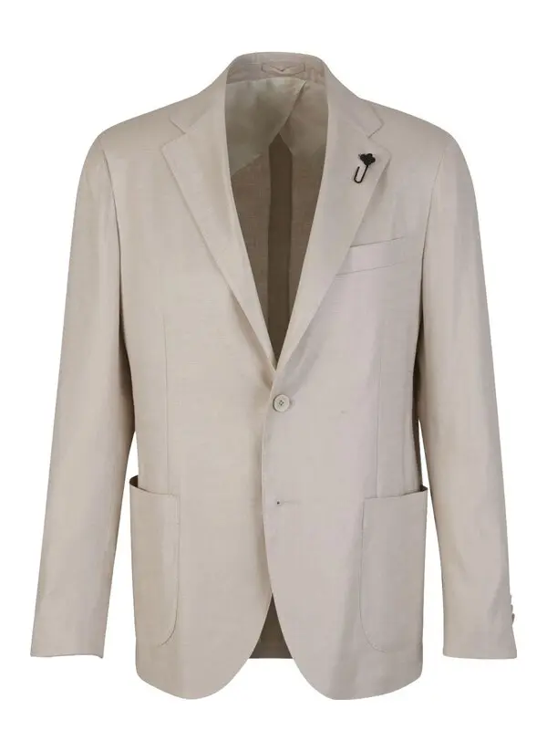 LARDINI Single-breasted Blazer - Neutrals
