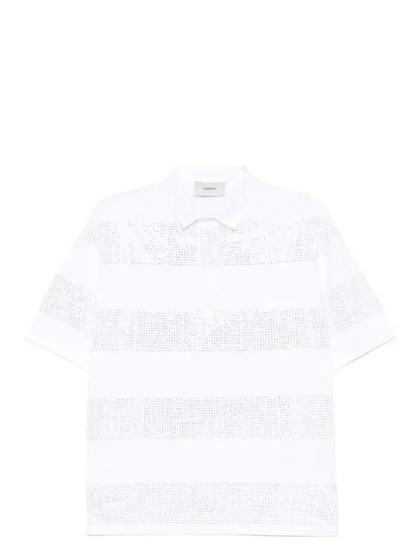Coperni Crystal-embellished Polo Shirt - White