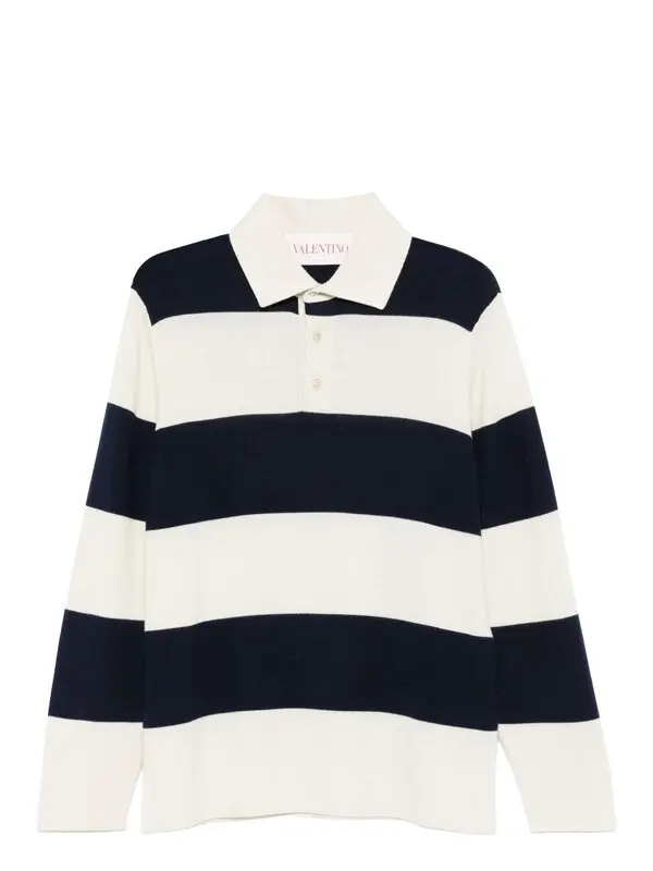 Valentino Garavani Striped Polo Shirt - Neutrals