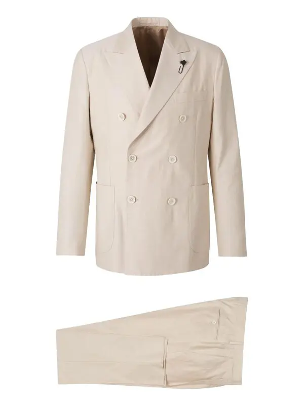 LARDINI Double-breasted Suit - Neutrals