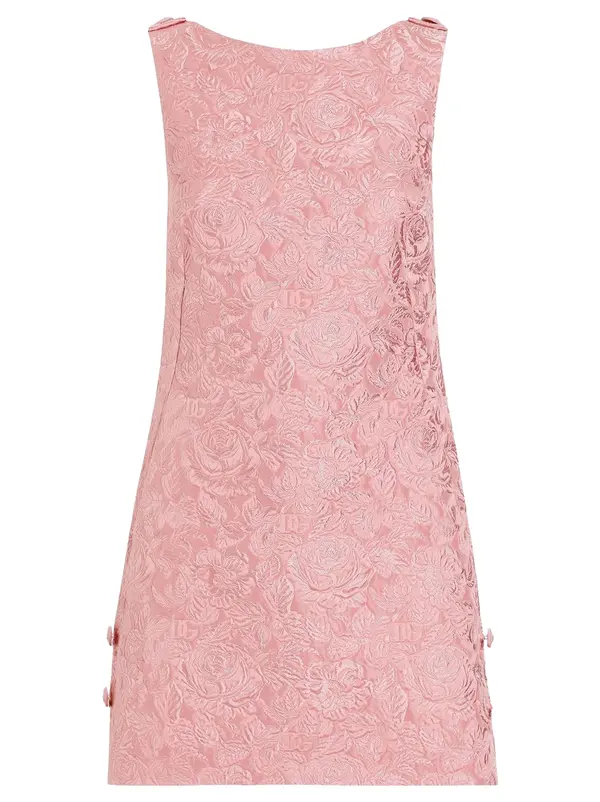 Dolce & Gabbana Dna Brocade Mini Dress - Pink