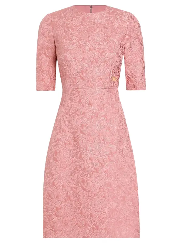 Dolce & Gabbana Floral-jacquard Midi Dress - Pink