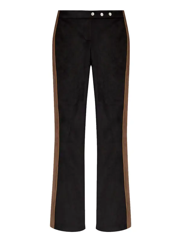 MISBHV Stripe-detail Flared Trousers - Black
