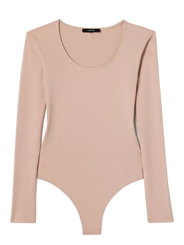 THE PARK Donna Stretch-tencel Lyocell Thong Bodysuit - Neutrals