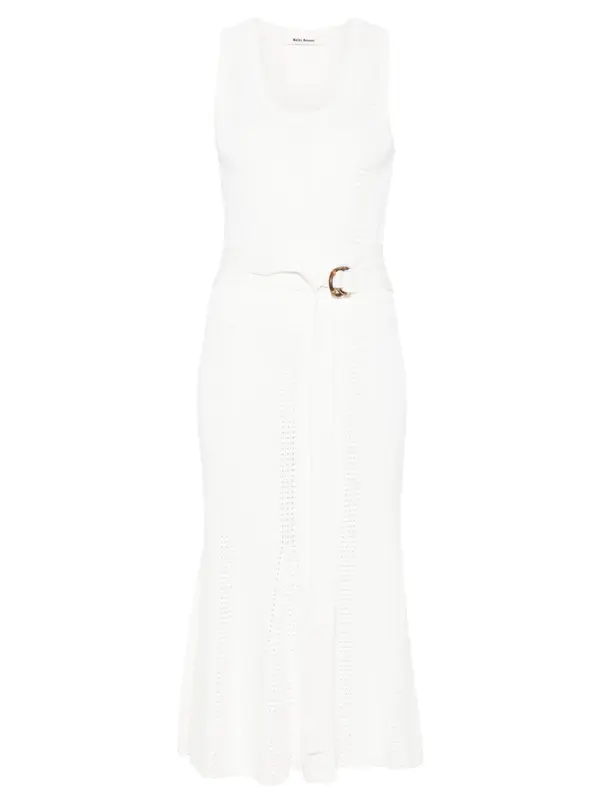 WALES BONNER Dusk Midi Dress - White