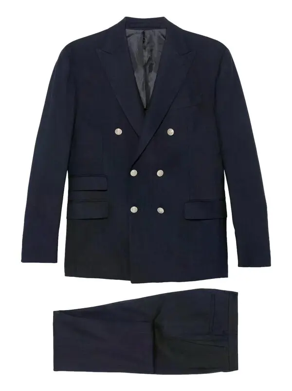 Eleventy Peak-lapels Suit - Blue