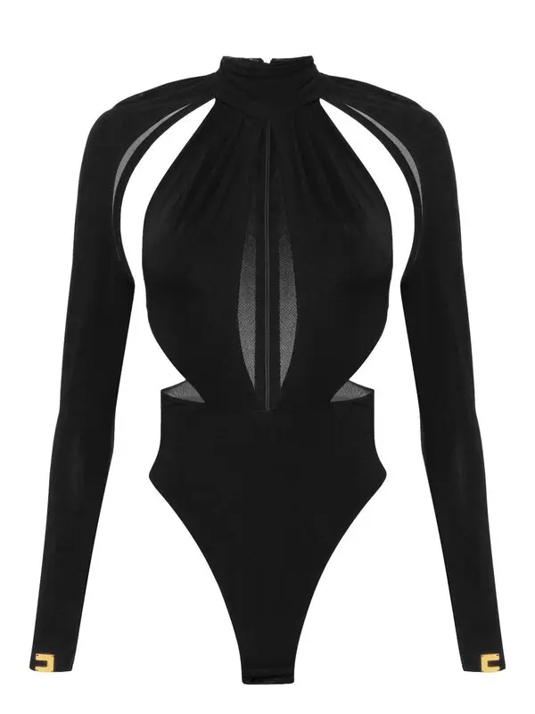 Elisabetta Franchi Cut-out Jersey Bodysuit - Black