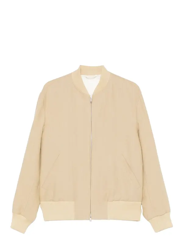 LARDINI Linen Bomber Jacket - Neutrals
