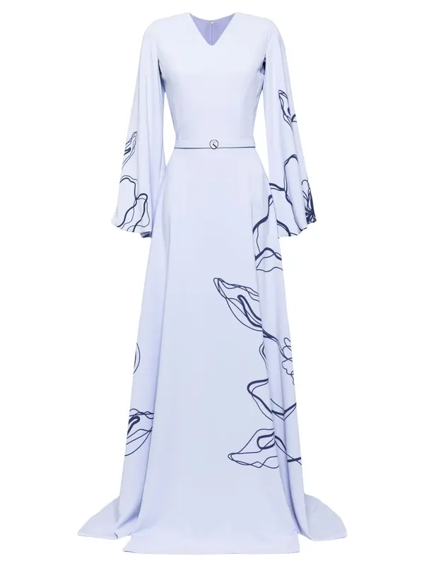SAIID KOBEISY Floral Printed Kaftan - Blue