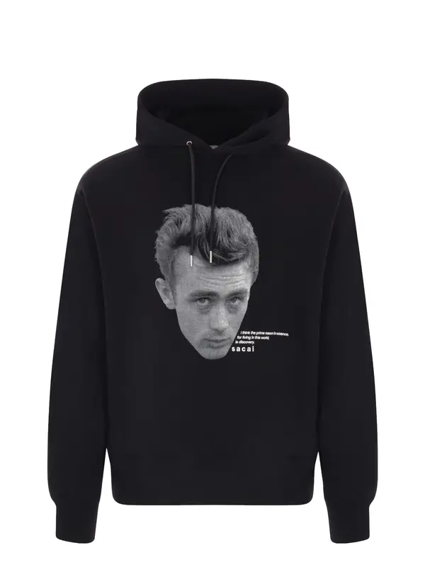 Sacai James Dean Printed Hoodie - Black