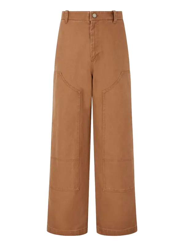 STUDIO TOMBOY Oversized Cotton Pants - Brown
