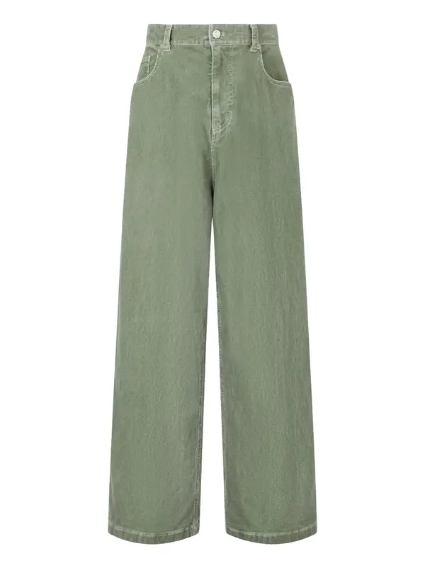 STUDIO TOMBOY High-waisted Corduroy Trousers - Green