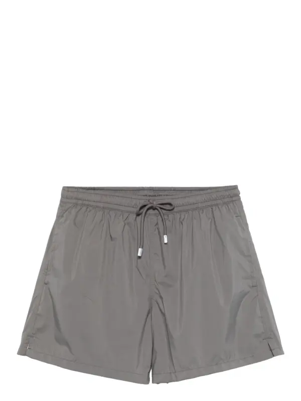 Fedeli Drawstring-waist Swim Shorts - Grey