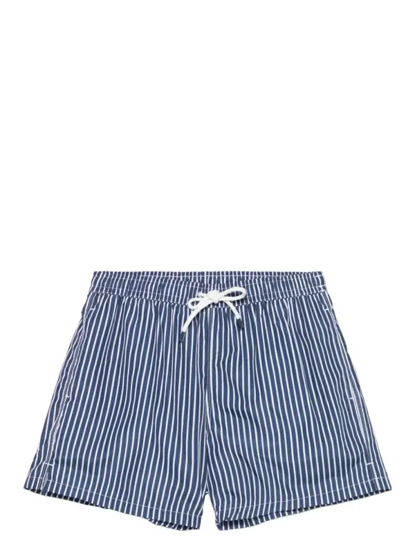 Fedeli Striped Swim Shorts - Blue