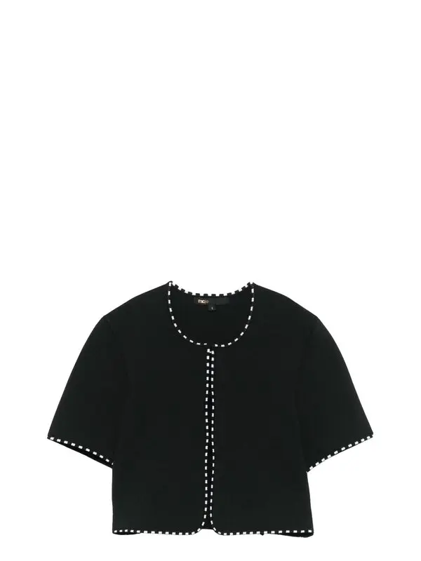 Maje Short-sleeve Crop Top - Black