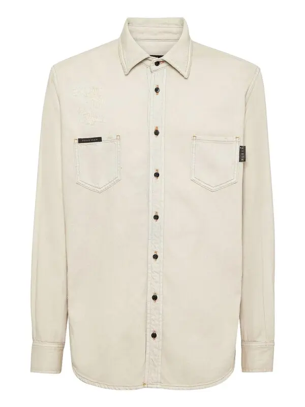 Philipp Plein Denim Shirt - Neutrals