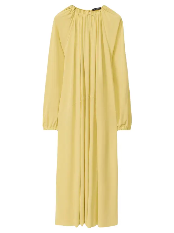 Fabiana Filippi Draped-collar Long-sleeve Dress - Yellow