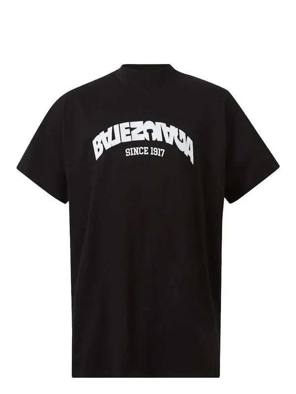 Balenciaga Back Flip Oversized Tee Shirt - Black
