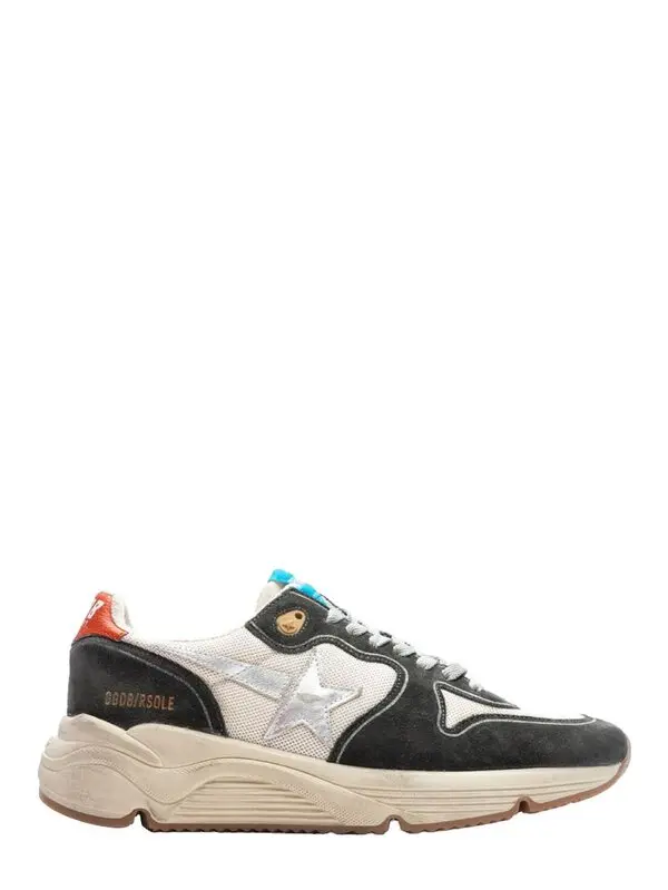 GOLDEN GOOSE Running Sole Sneakers - Cream/dark Grey/silver