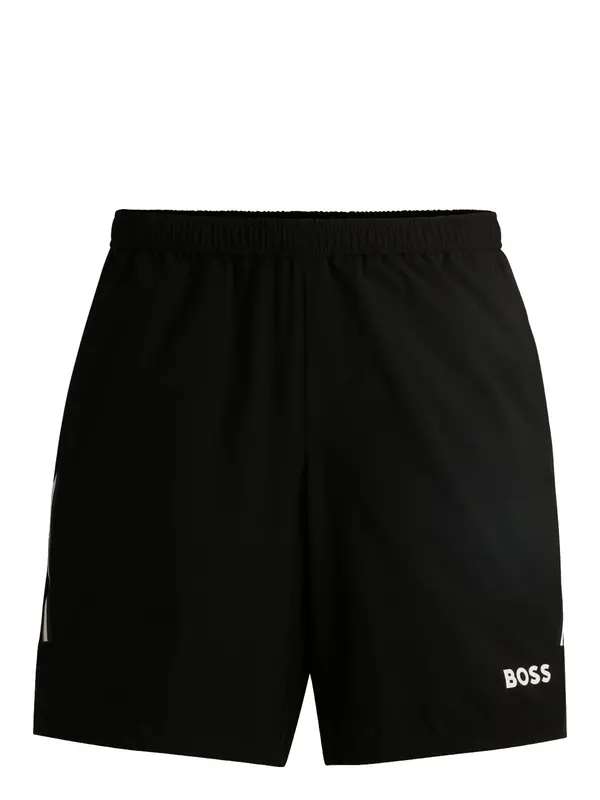 BOSS Logo-print Track Shorts - Black