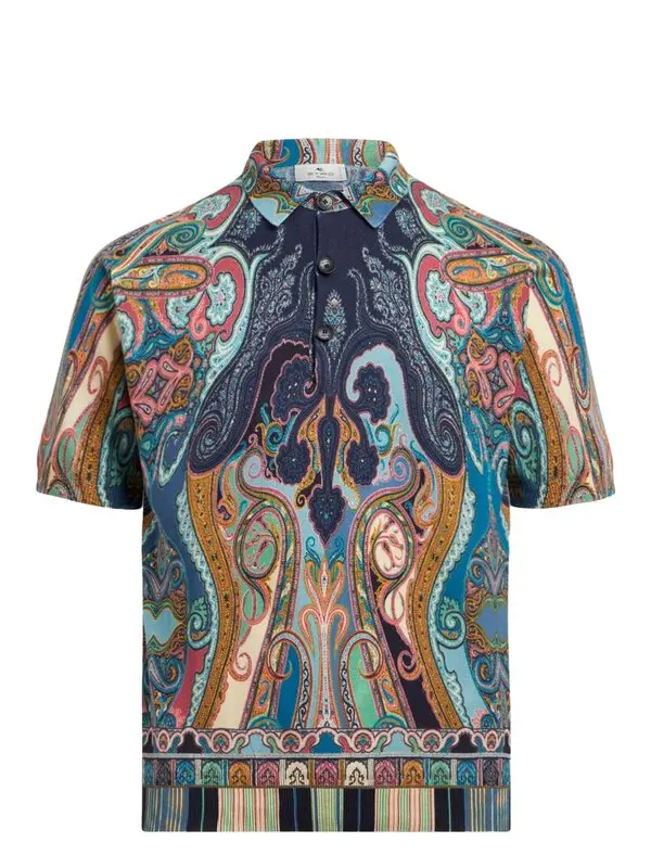 Etro Paisley-print Polo Shirt - Blue