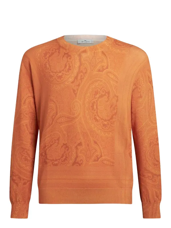 Etro Paisley Silk-cashmere Sweater - Orange