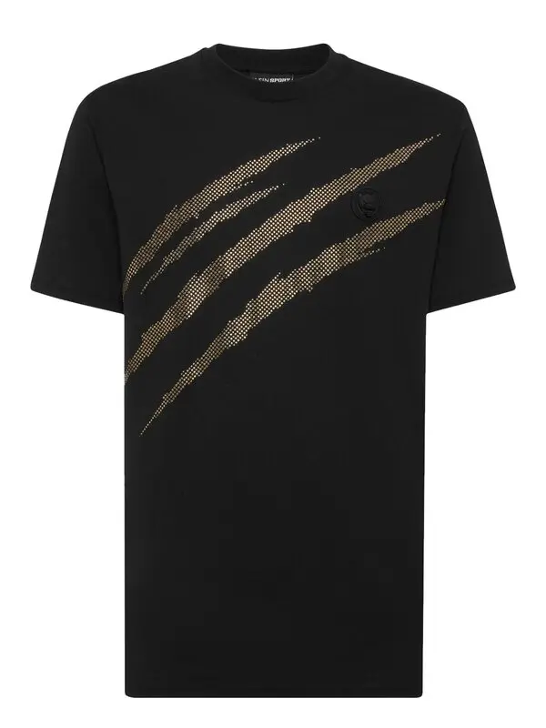 PLEIN SPORT Scratch-print T-shirt - Black