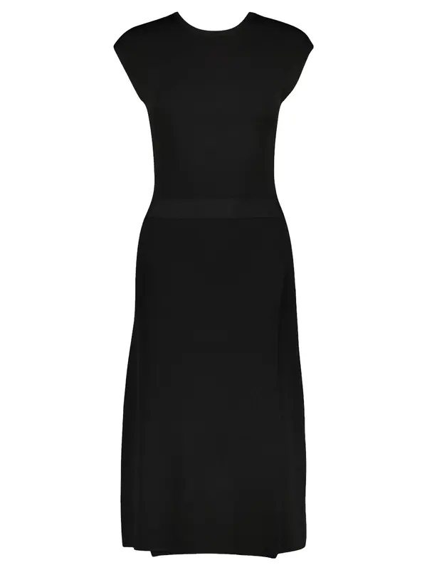 YVES SALOMON Knitted Wrap Dress - Black