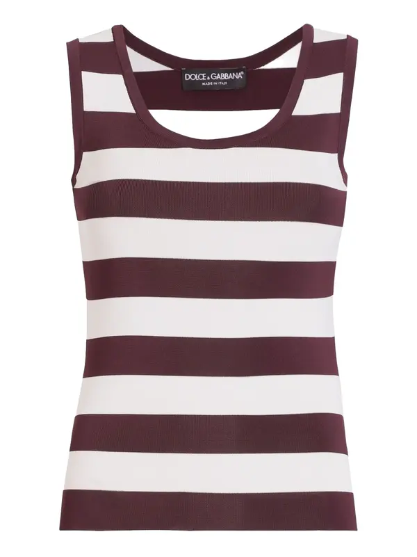 Dolce & Gabbana Striped Tank Top - White