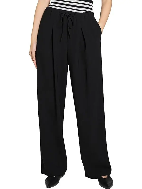 Theory Pleated Drawstring Pants - Black
