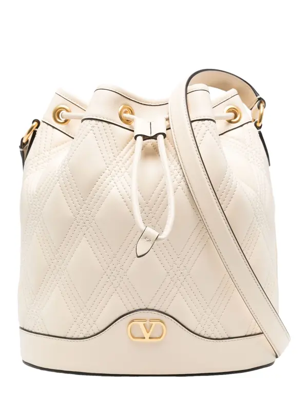 Valentino Garavani Quilted Bucket Bag - White