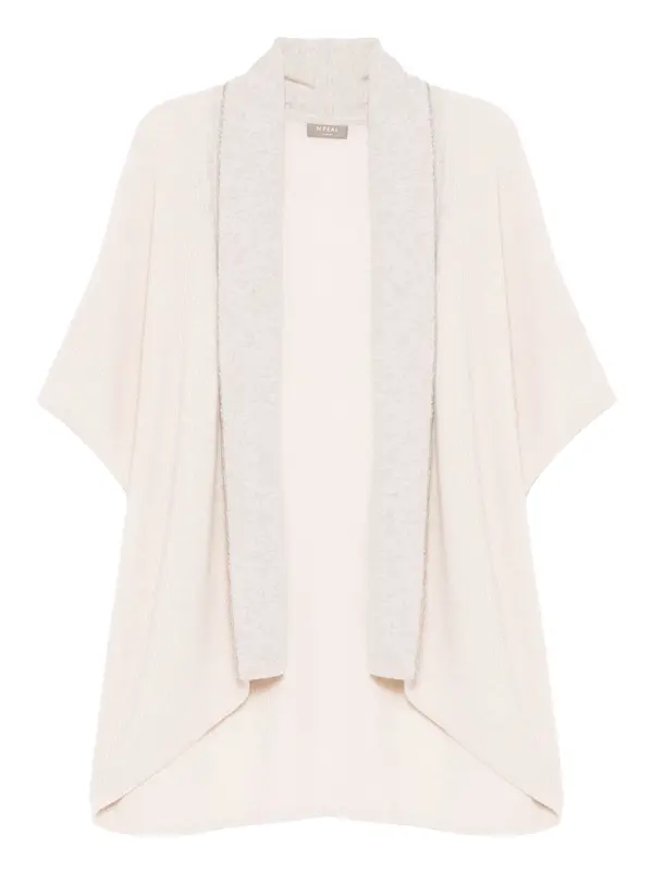 N.peal Metal Ribbed Cardigan - Neutrals
