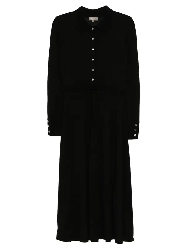N.peal Polo Collar Midi Dress - Black