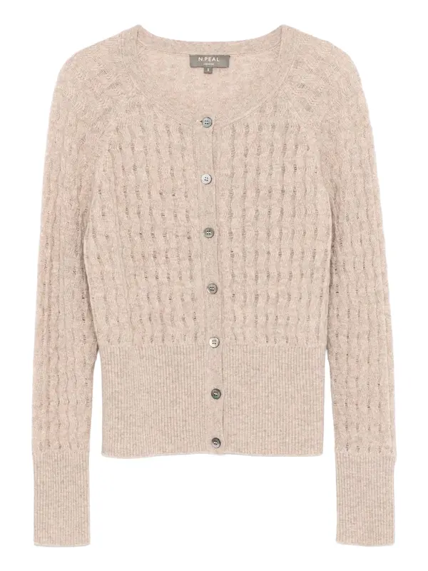 N.peal Moving Rib Cardigan - Brown