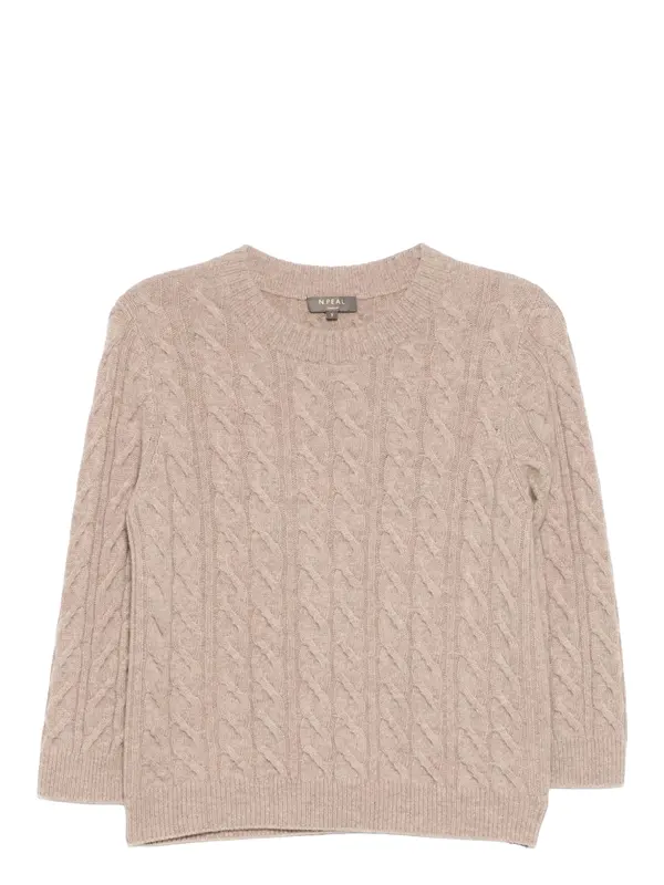 N.peal Emilia Cable Pullover - Brown
