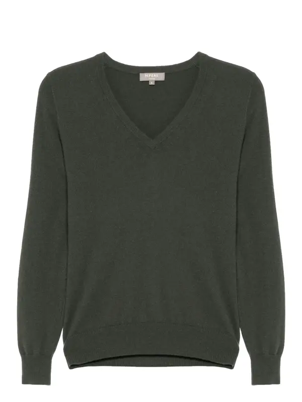 N.peal Phoebe V-neck Jumper - Green