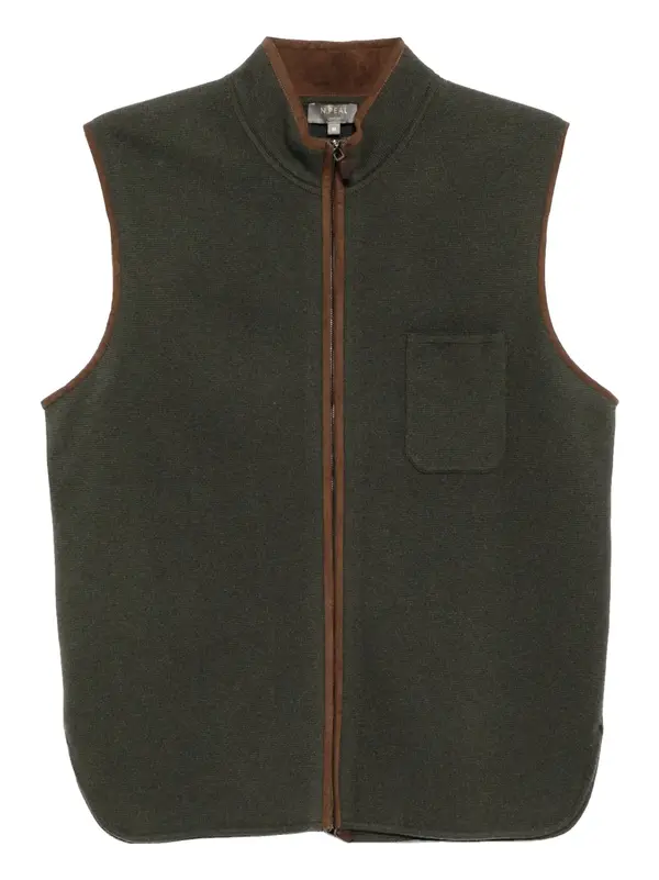 N.peal Shafftsbury Suede Gilet - Green