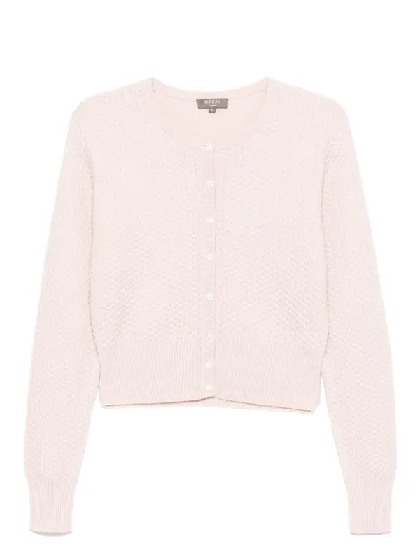 N.peal Tuck Stitch Cardigan - Pink