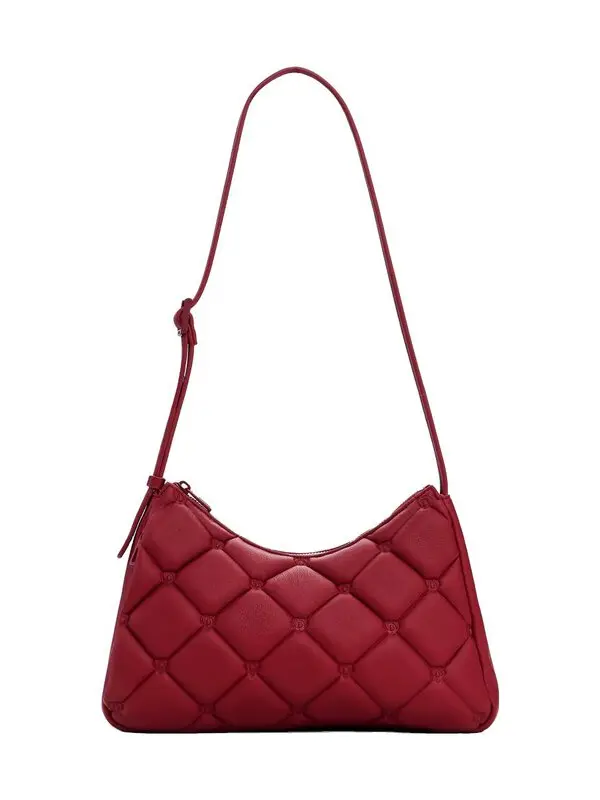 Desigual Diamond Quilted Shoulder Bag - Maroon