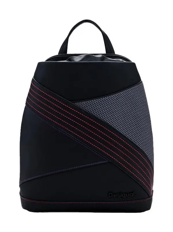 Desigual Faux Leather Backpack - Black Multi